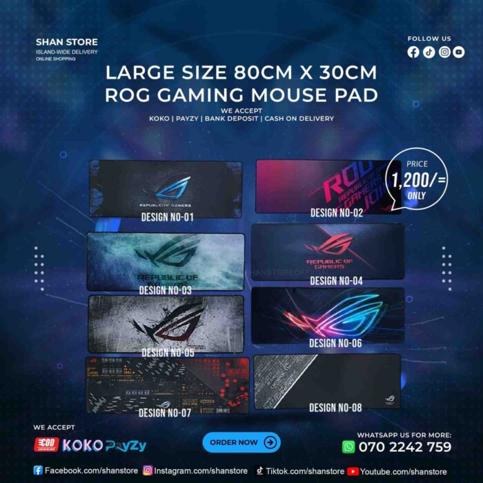 Large Gaming Mouse Pad 80cm x 30cm ROG Design - Shan Store | Online ...