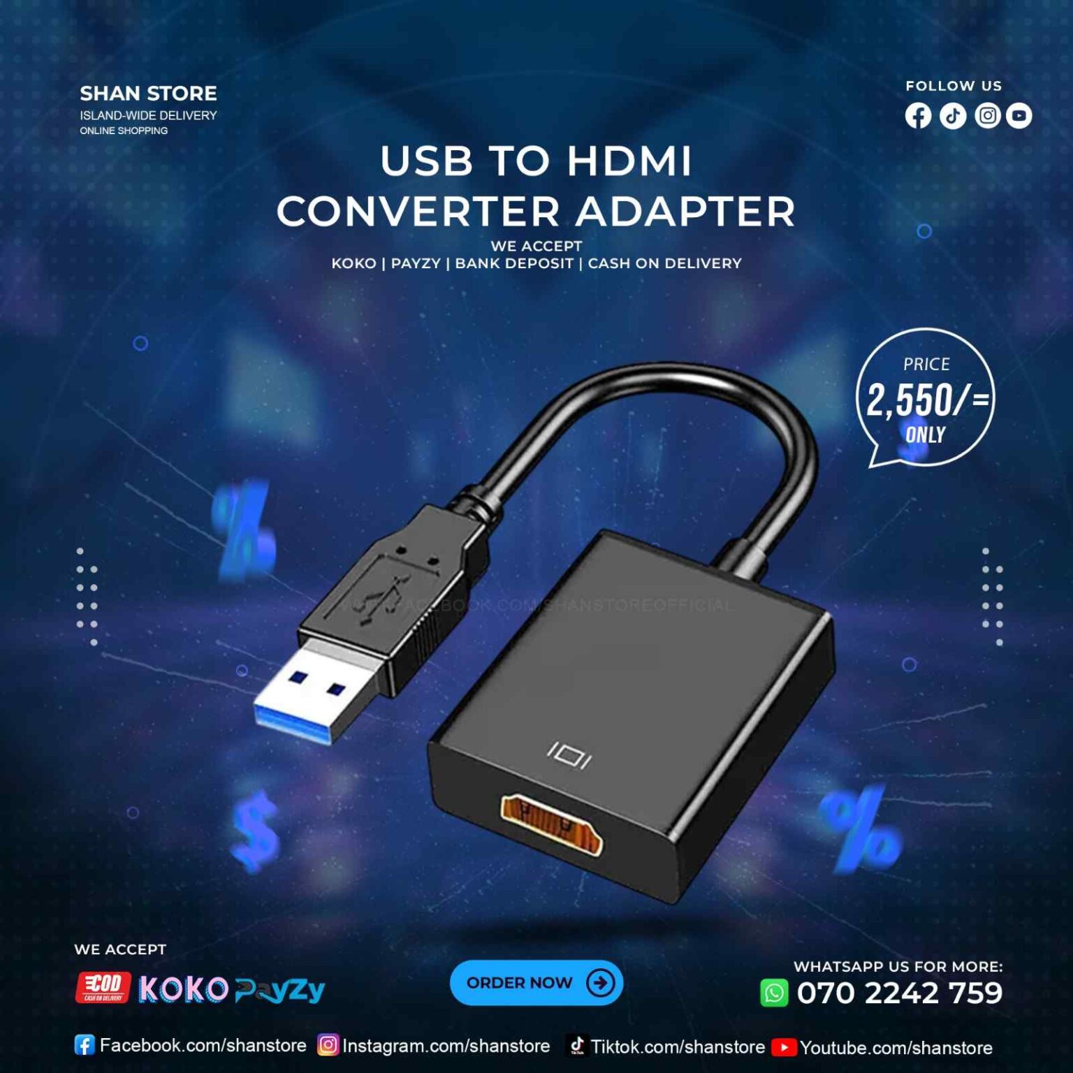 USB To HDMI Converter Adapter - Shan Store | Online Computer & Phone ...
